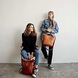 BERLINER BAGS Vintage Leather Shoulder Bag Verona, Large Handbag for Women - Brown