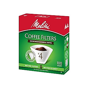 Melitta #4 Cone Coffee Filters, White, 100 Count (Pack of 6) 600 Total Filters Count - Packaging May Vary
