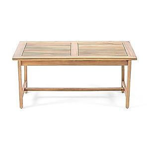 Christopher Knight Home Panama Outdoor Acacia Wood Chat Set with Water Resistant Cushions, 4-Pcs Set, Teak Finish / Grey