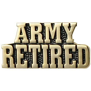 Army Retired Stacked Text Lapel Pin