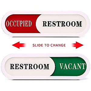 Vacant Occupied Sign for Home Office Hotles Hospital Restroom,Slider Door sign (Tells Whether Room Vacant or Occupied), 6.69'' x 1.96''