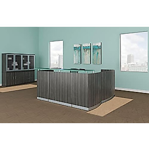 Mayline Medina Series Reception Station with 1 Box/Box/File and 1 File/File Pedestal,