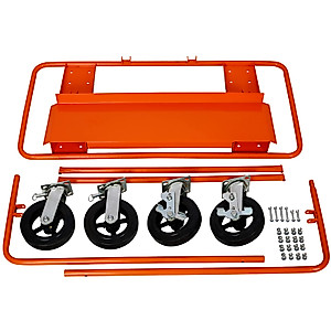 Veemuaro Drywall Sheet Cart, Heavy Duty Panel Dolly Cart 2400LBS Load Capacity with Four 8" Rubber Wheels, Rolling Dolly for Garage, Home, Warehouse (Orange)