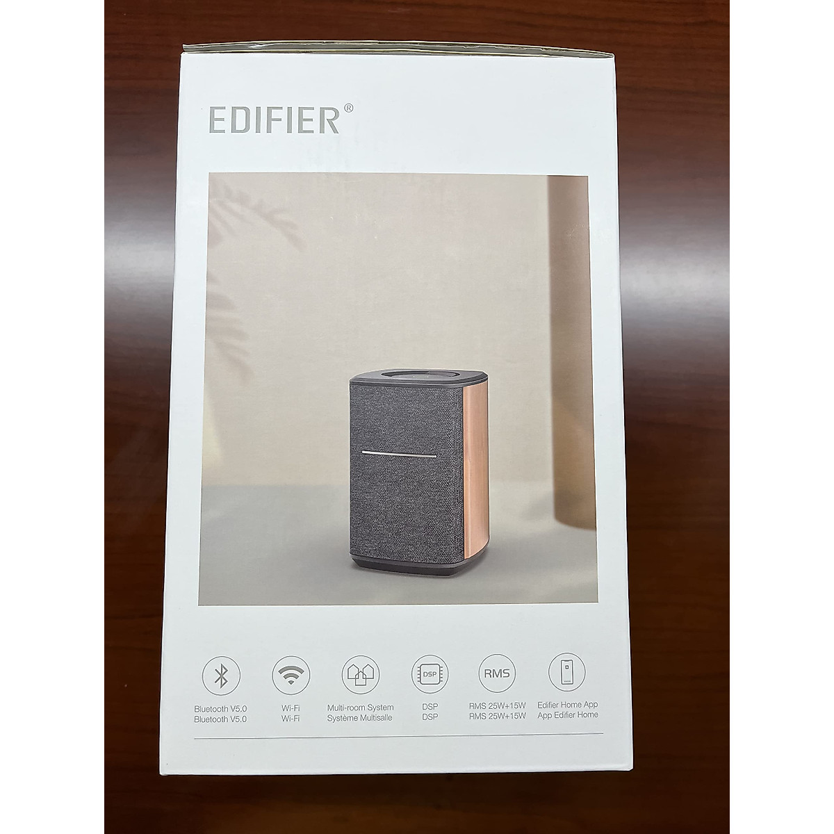 Edifier Mic-Free Smart Speaker, Works with Alexa, Supports AirPlay 2, Spotify Connect, Tidal Connect, 40W RMS Wi-Fi and Bluetooth Sound System, No Microphone, MS50A