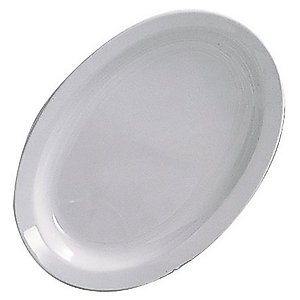 Thunder Group 12-Pack Narrow Rim Platter, 13-1/4 by 9 5/8-Inch, White