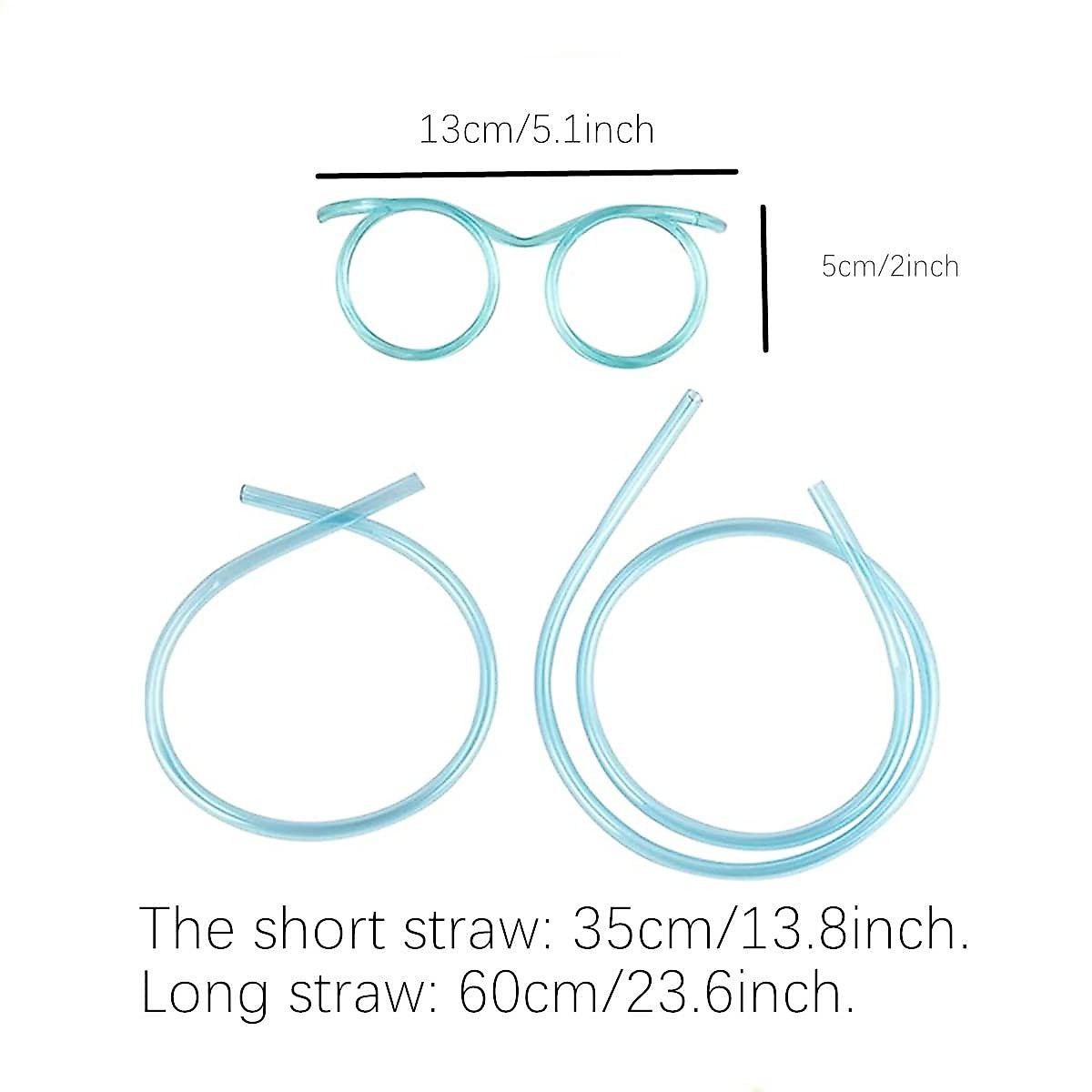 Flexible Soft Silly Straws, 8PCS Drinking Straw Eye Glasses, Silly Straw Glasses drinking Tube for Kids Party, Birthday, Fun Party