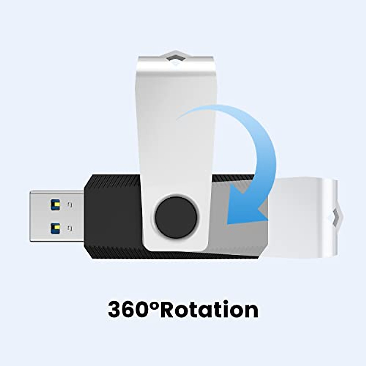 RAOYI 10 Pack 8GB USB Flash Drive, USB 2.0 Swivel Metal Memory Stick Thumb Drives Pen Drive Jump Drive for Data Storage (4 Mixed Color)