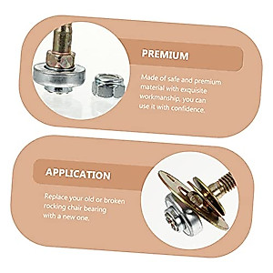 Veemoon 4pcs Rocking Chair Bearing Furniture Bolts Furniture Screws Gaming Chair Accessories Patio Chair Feet Screw Glider Rocker Parts Patio Chair Screws Iron Rocking Chair Part Leveling