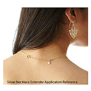 2pcs Adabele Authentic 925 Sterling Silver Jewelry Making Chain Extender with Cute Heart Drop Strong Removable Adjustable 6 inch Extension for Necklace Anklet Bracelet SS301-6