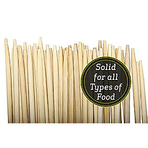 FIREPIT STIX 100 pk | Bamboo Marshmallow ROASTING STICKS | 36" Long 5"mm Thick Extra Long Heavy Duty | Semi-Dulled Point | Wooden BBQ S'Mores Hot Dog Skewer | Great for Parties (100 pack)