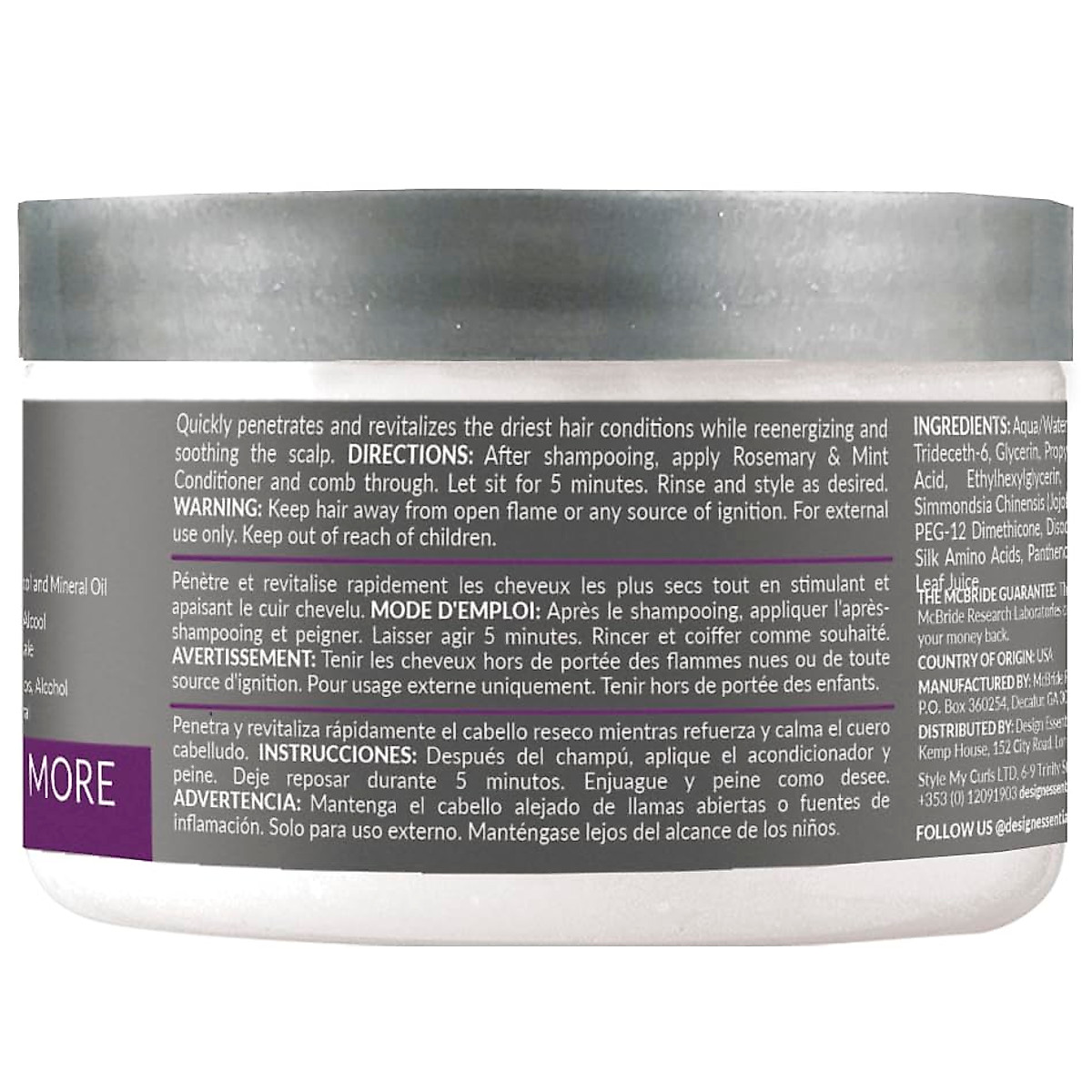 Design Essentials Rosemary & Mint Stimulating Super Moisturizing Conditioner for Dry, Thick, or Brittle Hair; Sulfate-Free, Stimulates Scalp, Moisturizes Hair, 11 Oz