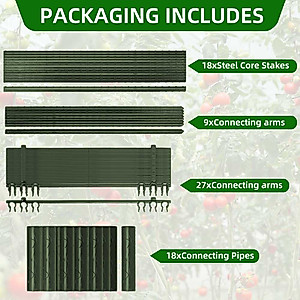 arbxvnr 3 Package up to 48in Tomato cage Garden Grid Plant Support Posts with Adjustable Tomato cage Vegetable Grid (3pack)