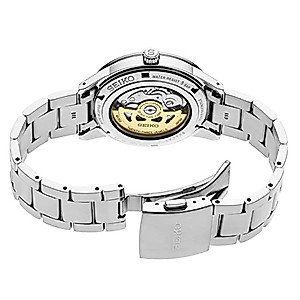 SEIKO Presage Style 60's Collection Stainless Steel Ruby Bezel Automatic Watch SRPH93, Silver
