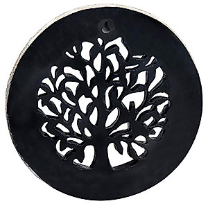 MyGift Resin Outdoor Stepping Garden Stone, Decorative Wall Decor with Life Family Tree and Quote