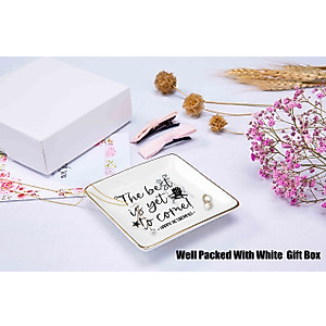 the Best is Yet to Come -Happy Retirement Gifts for Women –Ceramic Jewelry Holder Ring Dish Trinket Tray –Retirement Appreciation Gift -Gift for Mom Boss Co-workers, Teachers,Nurse,Friends,Wife,Sister