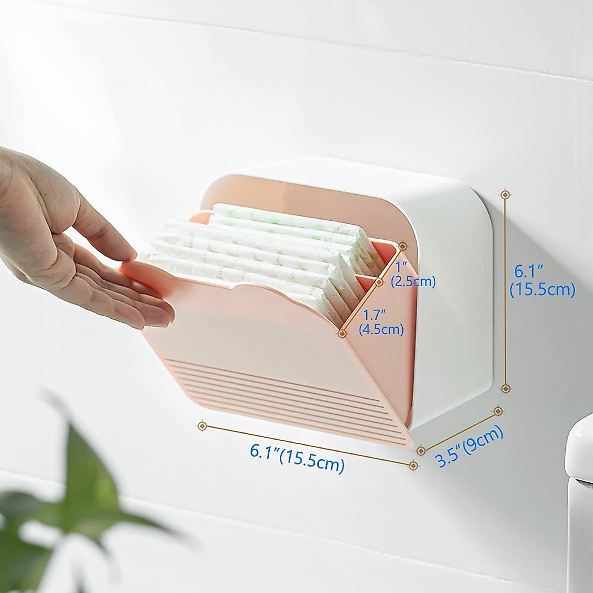 Poeland Wall Mounted Storage Box Small Item Organizer Sanitary Napkins Holder