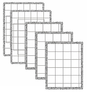 5 PCS Low Stick Mat Sticky Non-Slip Flexible Gridded Stamp Mats, 2 Standard and 3 Mini Multi-Use Low Tack Mat,for Stamping Platform Adhesived Sheet Stamp Scrapbooking Craft Accessory