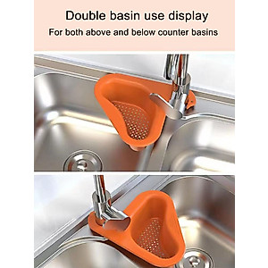 4 Pack Kitchen Sink Drain Basket Swan Drain Rack, Multifunctional Kitchen Triangular Sink Filter Swan Drain Basket for Kitchen Sink Hangs on Faucet Fits All Sink
