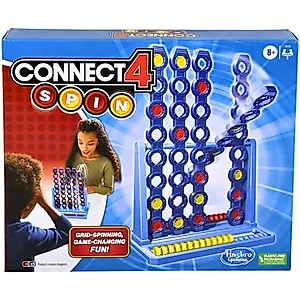 Hasbro Gaming Connect 4 Spin Game, Features Spinning Connect 4 Grid, 2 Player Board Games for Family and Kids, Strategy Board Games, Ages 8 and Up
