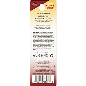 Burt's Bees 100% Natural Origin Moisturizing Matte Lip Crayon, Redwood Forest - 1 Crayon