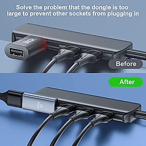 DuHeSin 4 Pack USB 3.1 90 Degree Adapter,【2*Left Angle】&【2*Right Angle】 USB A Male to Female Adapter for PC, Laptop, USB A Car Charger, Power Bank and Most USB Devices