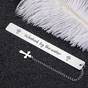 Baptism Gift Bookmark for Women Men Boys Girls Religious Christian First Communion Gift Cross Bookmark for Baby Kids Catholic Goddaughter Godson Family Son Daughter Friends Baptism Gift