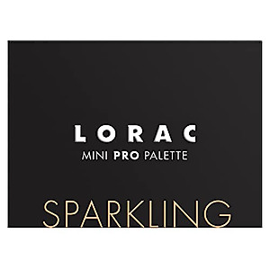 LORAC Mini PRO Matte & Glitter Eyeshadow Palette, Sparkling | Luxuary Makeup Pallete | Metallic Colors | Cruelty Free, Gluten Free, Vegan