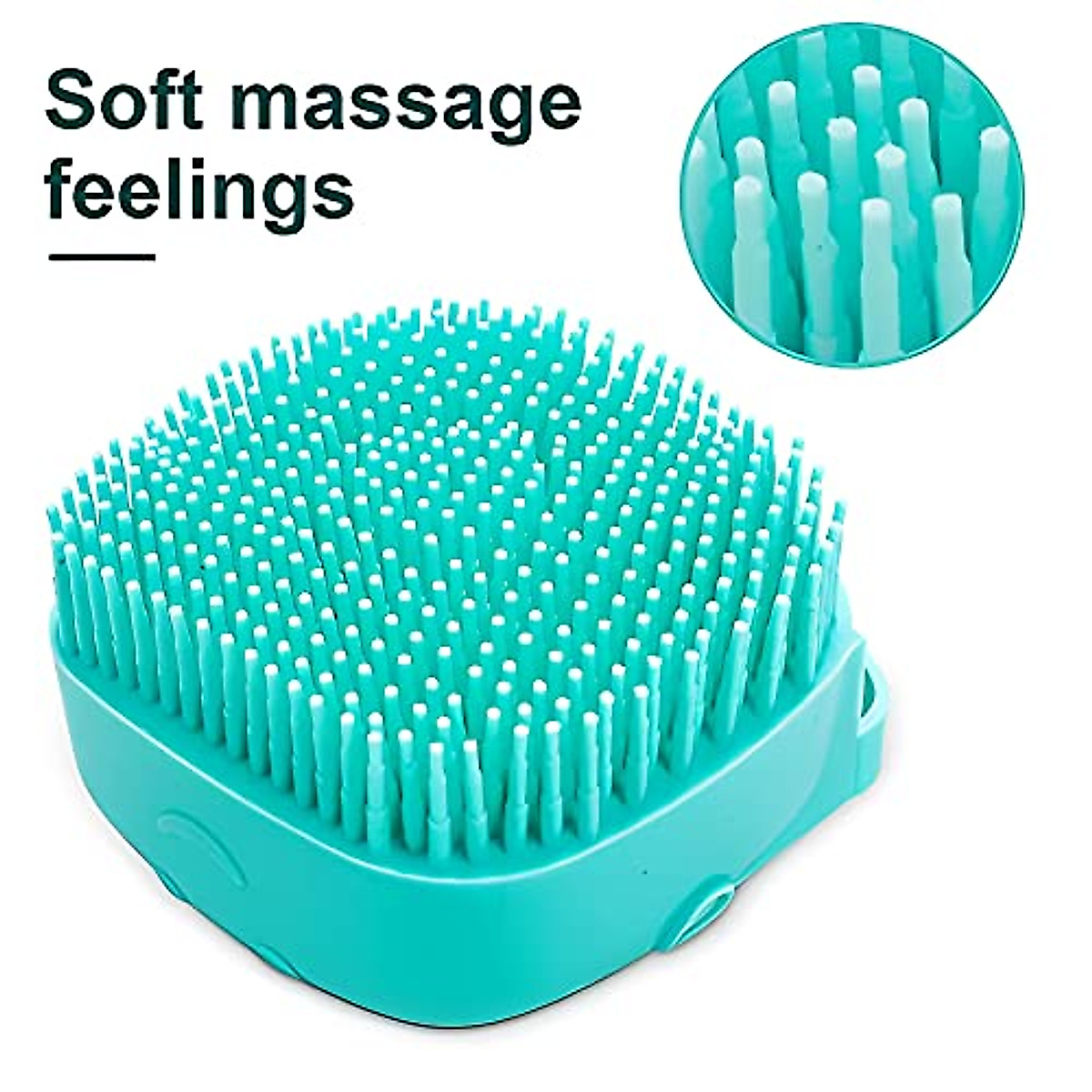 Molain Dog Cat Bath Brush Comb Silicone Rubber Dog Grooming Brush Silicone Puppy Massage Brush Hair Fur Grooming Cleaning Brush Soft Shampoo Dispenser (blue)