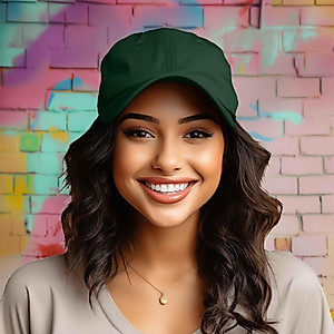 DALIX Baseball Cap Dad Hat Plain Men Women Cotton Adjustable Blank in Dark Green