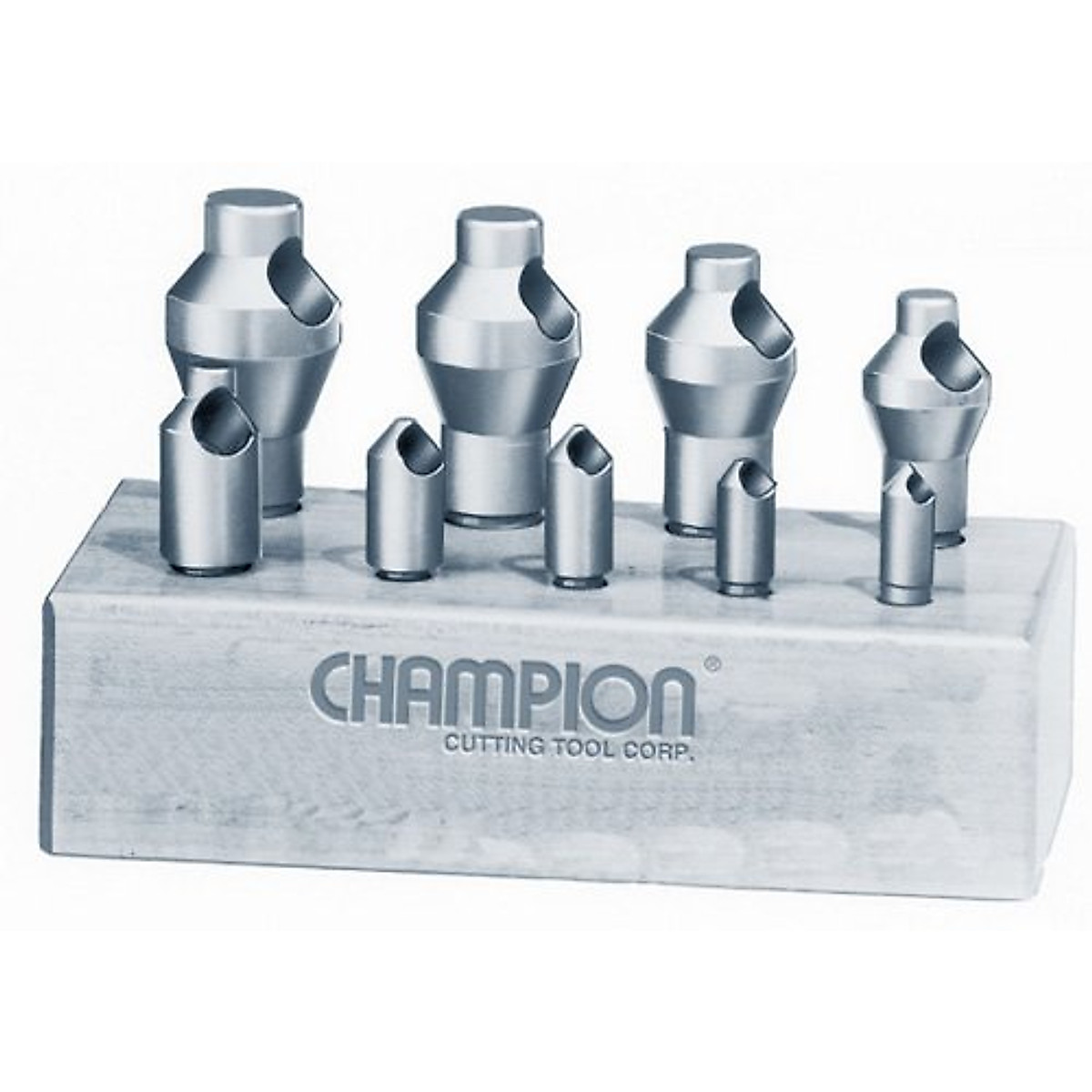 Champion CSK-SET-1 Zero Flute 82-Degree Countersink Set, 9-Piece