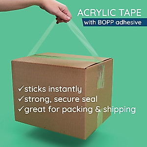 12 Pack Heavy Duty Packaging Tape, Clear Packing Tape Designed for Moving Boxes, Shipping, Office, Commercial Grade 2.7mil Thick, 60 Yard Length, 720 Total Yards