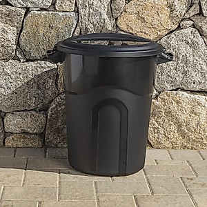 BCWYO 20 Gallon Heavy Duty Plastic Garbage Can, Included Lid, Black