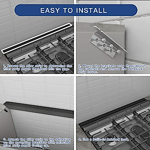 Slide-in Range Rear Filler Kit Black, Universal Triangular Fill Strip, Top Trim Kit Between Stove and Wall for Whirlpool & Most Brand, Aluminum Gap Cover, 30" Long