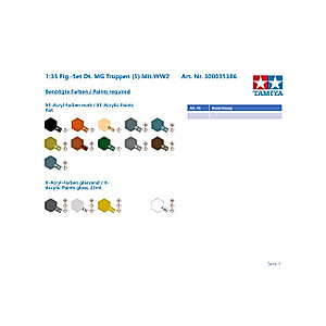 TAMIYA 35386 1:35 Figure Set German MG Troops (5) with WW2 Faithful Replica, Model Building, Plastic Kit, Crafts, Hobby, Gluing, Model Kit, Assembly, Unpainted