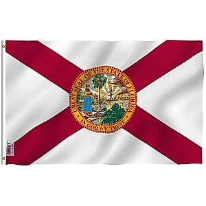 Anley Fly Breeze 3x5 Foot Florida State Polyester Flag - Vivid Color and Fade Proof - Canvas Header and Double Stitched - FL State Flags with Brass Grommets 3 X 5 Ft
