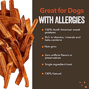 Gaines Family Farmstead Sweet Potato Dog Treats, All Natural Fries, Soft Chews for Dogs, All Ages & Breeds, Nutrient-Rich, Rawhide Alternativem, Dog Training & Rewards, 8 Oz. Bag