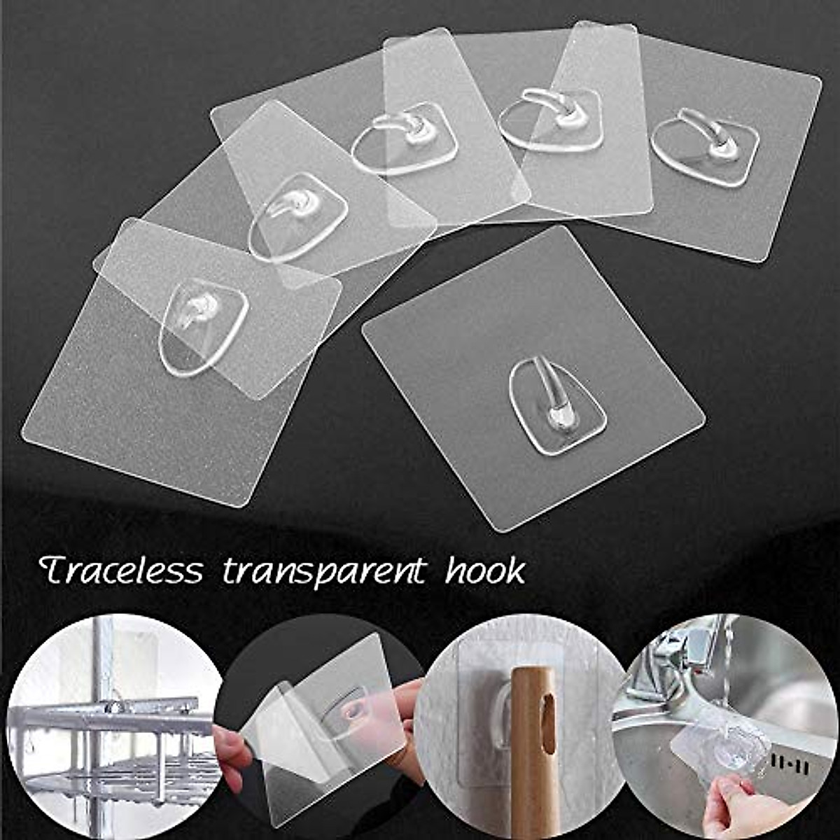 5 Pcs Adhesive Hooks,Adhesive Wall Hooks Nail Free Heavy Duty Hooks Robe Hooks Towel Stands Office Strong Sticky Wall Hook, Bathroom Toilet Kitchen Bath Towel Hooks