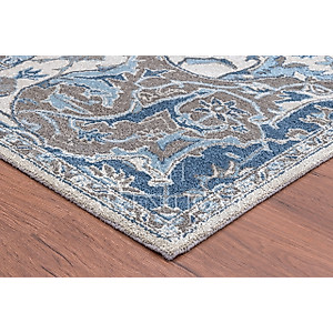 Allen Home Wool Area Rug | Nicol Natural Traditional Decorative Carpet | Area Rugs Suitable for Living Room, Bedroom, Dining Room | 100% Wool | 100% Cotton Backing | 9’ x 12’ |