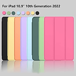 ZryXal New iPad 10th Generation Case 10.9 Inch 2022 with Pencil Holder, Smart iPad Case with Soft TPU Back [Support Auto Wake/Sleep] (Watermelon)