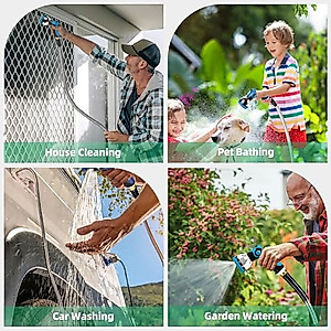 Garden Hose 50 ft - Metal Garden Hose Stainless Steel Water Hose Flexible Garden Hose 50 ft Collapsible and No Kink Water Pipe