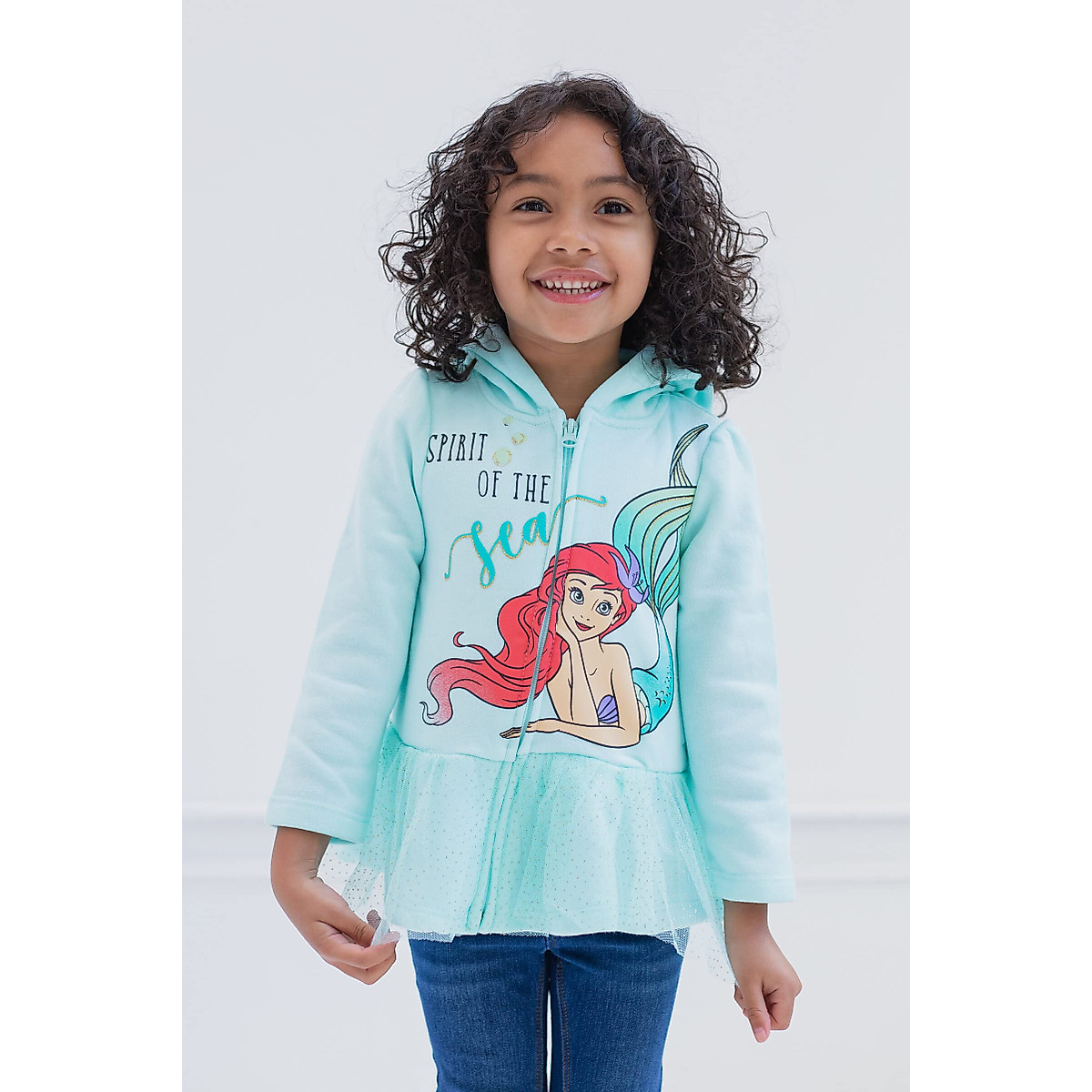 Disney Princess Ariel Toddler Girls Fleece Zip Up Hoodie 3T