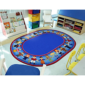 Joy Carpets Children of Many Cultures Rug, Multi, 7'8" x 10'9" Oval