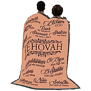 Pure Country Weavers Jehovah Blanket Mist - Religious Gift Tapestry Throw Woven from Cotton - Made in The USA (72x54)