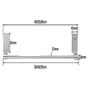Towel BAR Rack Towel Shelfs,Free Drilling Towel Bar Single Shot Towel Rack Bathroom Towel Hanging Rod Bath Towel Bar/40Cm (Size : 60Cm)