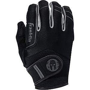 Franklin Sports Spartan Race Gloves - Mens + Womens OCR Obstacle Course Gloves - Pair - Black/Grey - Multi Sport Gloves Large
