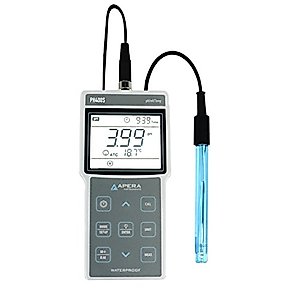 Apera Instruments AI421 PH400S Portable Ph Meter Kit, 0.01 Ph Accuracy, -2.00 to 19.99 pH Range, GLP Data Management (500 Groups of Data Storage), USB Data Output, 1.3" Height, 3.4" Wide, 7" Length