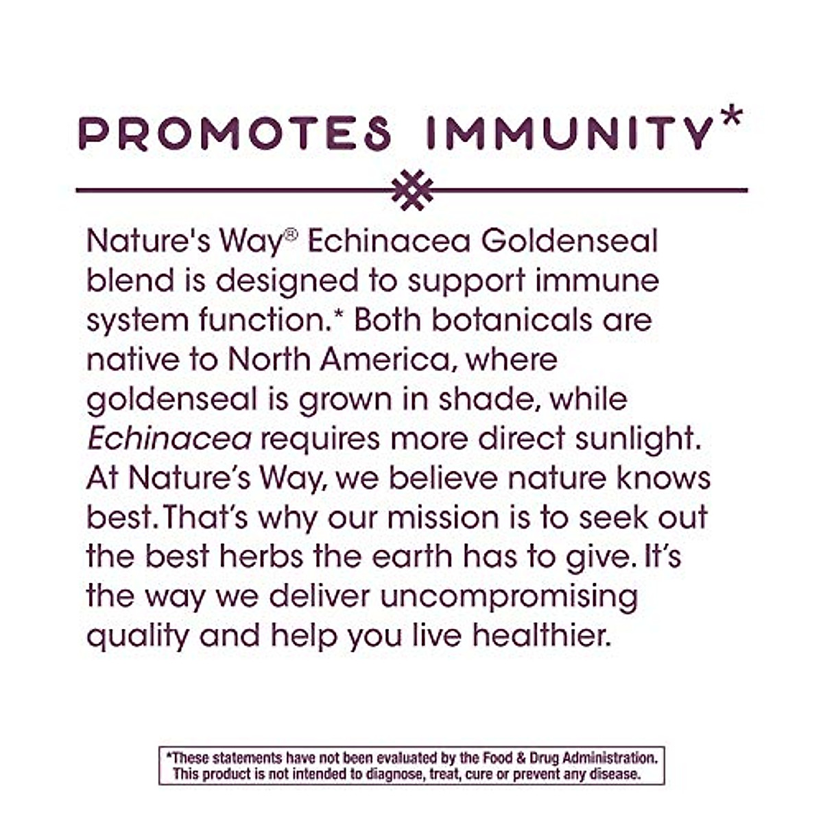 Nature's Way Premium Blend Echinacea Goldenseal 900 mg per Serving 180 Capsules