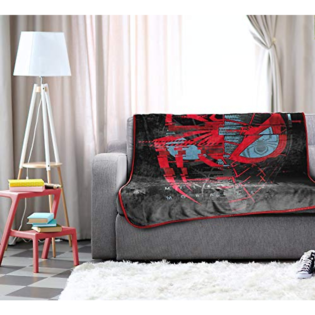 Jay Franco Marvel Miles Morales Gamerverse Be Greater Throw Blanket - Measures 46 x 60 inches, Kids Bedding - Fade Resistant Super Soft Fleece (Official Marvel Product)