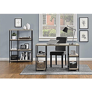 Ameriwood Home Elmwood Double Pedestal Desk, Distressed Gray Oak
