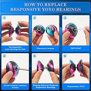 WATIEOBOO yoyo M18 Professional Metal Trick Yoyo Responsive & Unresponsive yoyos for Kids 8-12 and Adults yoyo, with Bearing Kit, 10 Strings, Case & Gloves 6061 Aluminum Alloy yo-yo